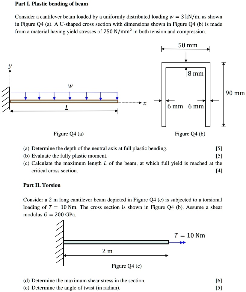 please solve both parts as theyre connected thanks part plastic bending of beam consider a ...