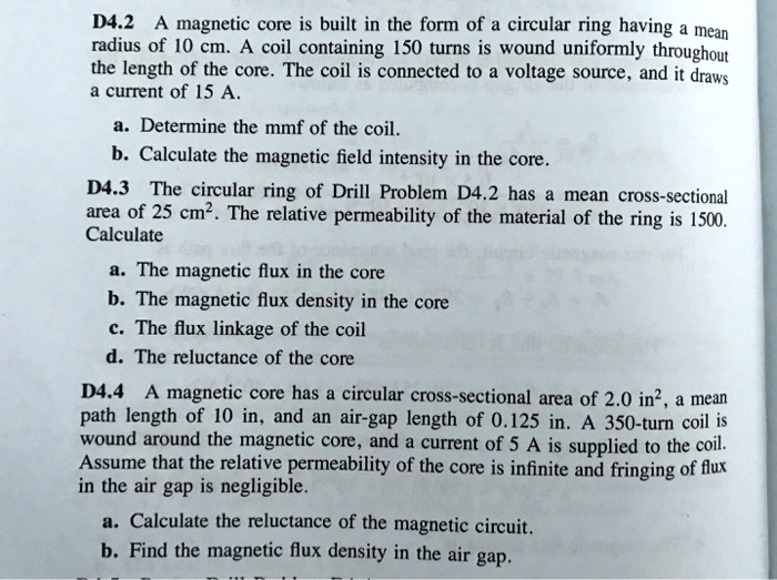 SOLVED: The length of the core. The coil is connected to a voltage ...