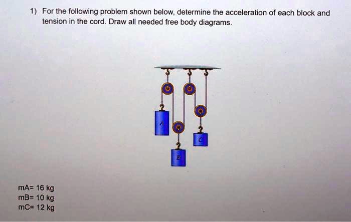 For the following problem shown below, determine the acceleration of ...