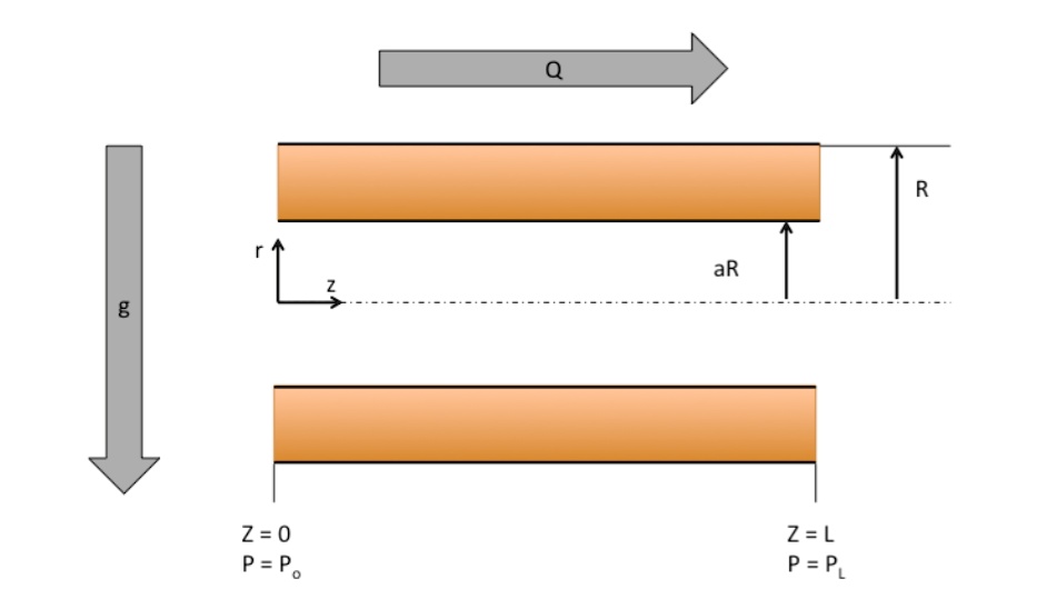 SOLVED: A Newtonian liquid is flowing in a laminar flow in a horizontal ...