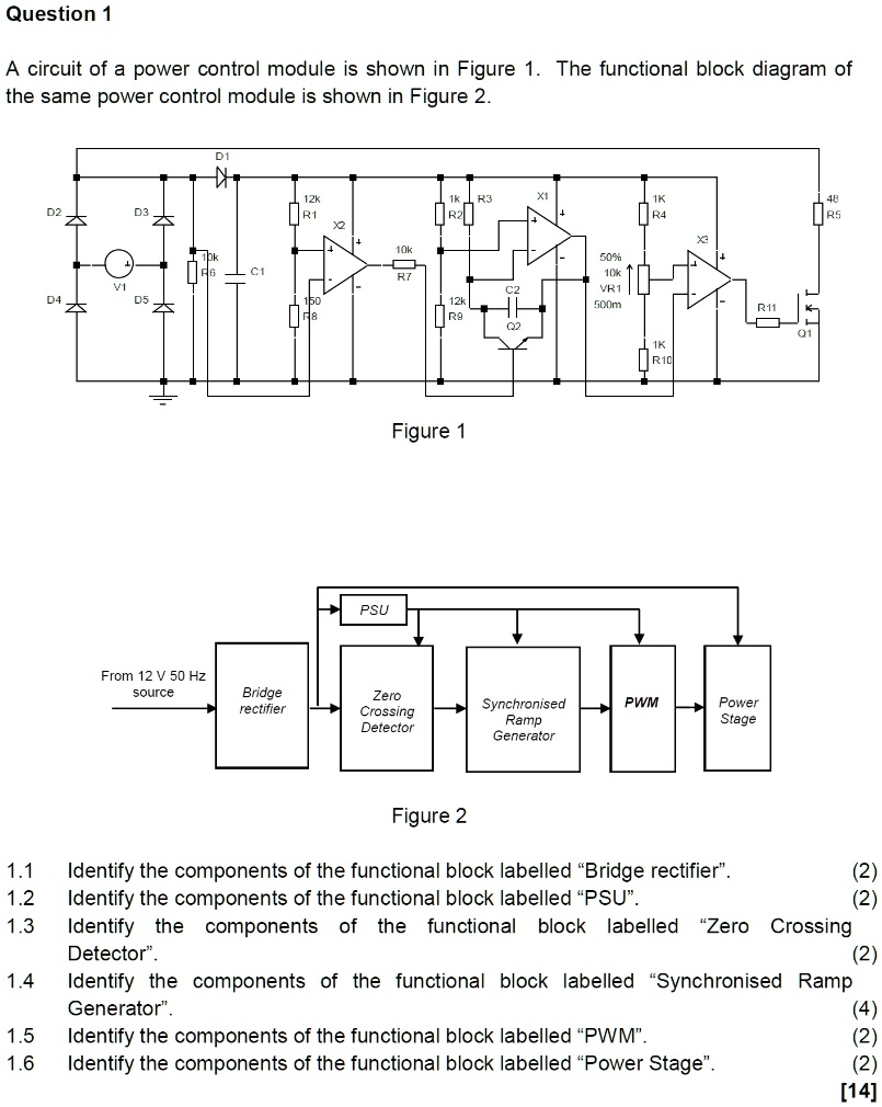 Question 1 A circuit of a power control module is shown in Figure 1 ...