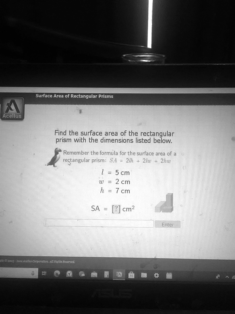 SOLVED: 'Please help me with this one Surface Area of Rectangular Prisms Acellus Find the ...