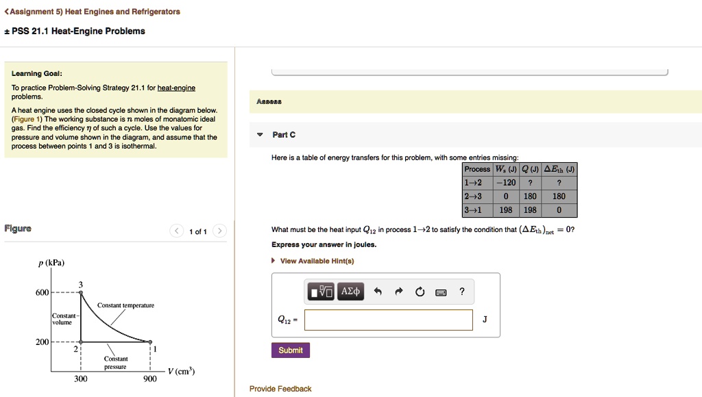 assignment 5 heat engines and refrigerators pss 211 heat engine ...