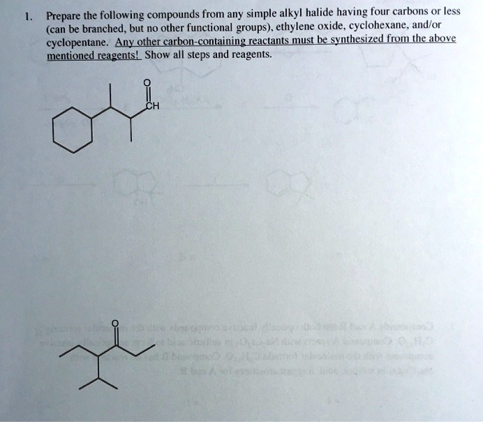 Prepare the following compounds from any simple alkyl halide having ...