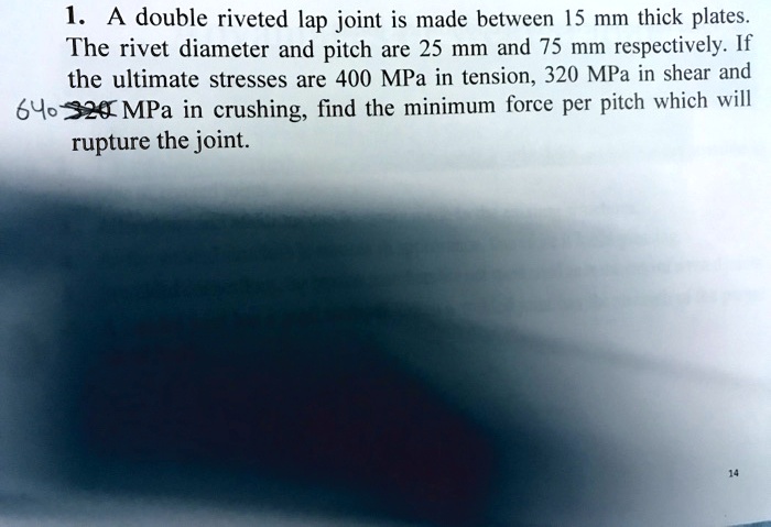 SOLVED: the ultimate stresses are 400 MPa in tension, 320 MPa in shear ...