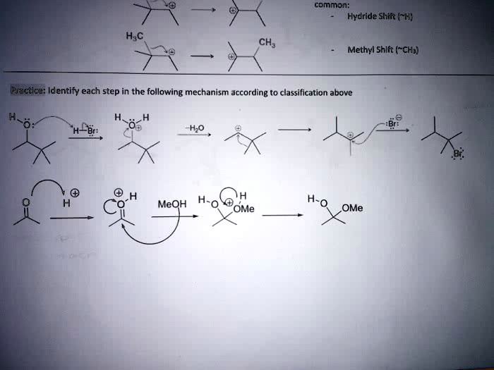 SOLVED: ' common: Hydride Shift (H) H3C CH - Methyl Shift ( SOLVED: ' common: Hydride Shift (H) H3C CH - Methyl Shift (