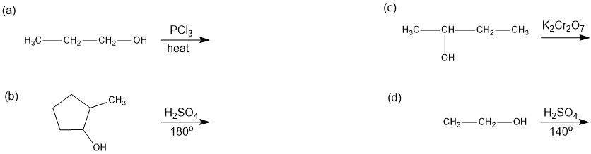 Solved Draw The Structure Of The Expected Predominant Organic Product Formed In Each Of The