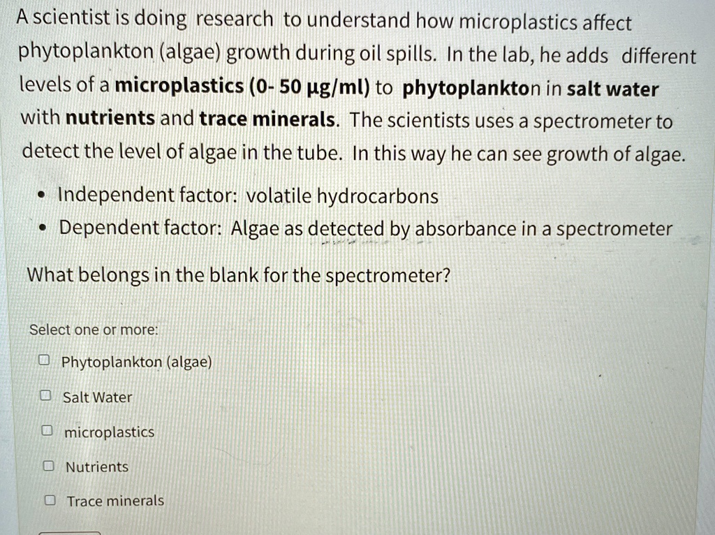 a scientist is doing research to understand how microplastics affect ...