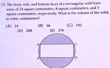 [GET ANSWER] 13. The front, side, and bottom faces of a rectangular ...