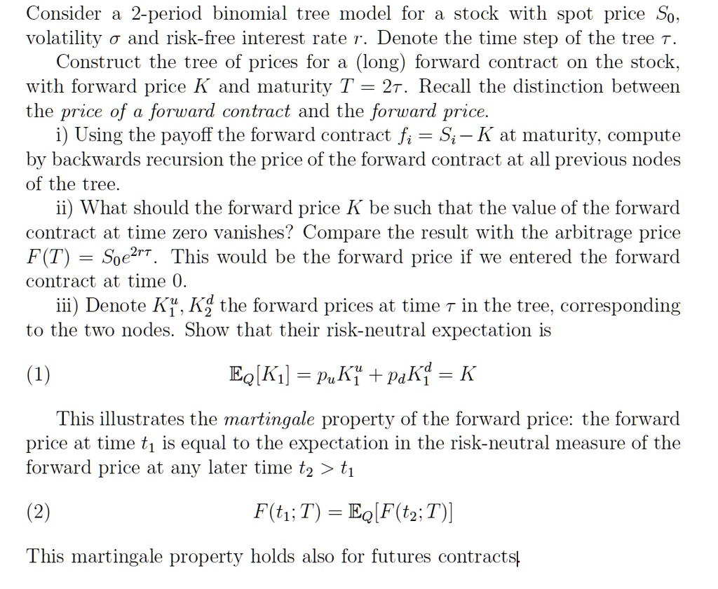 SOLVED: Consider a 2-period binomial tree model for a stock with spot ...
