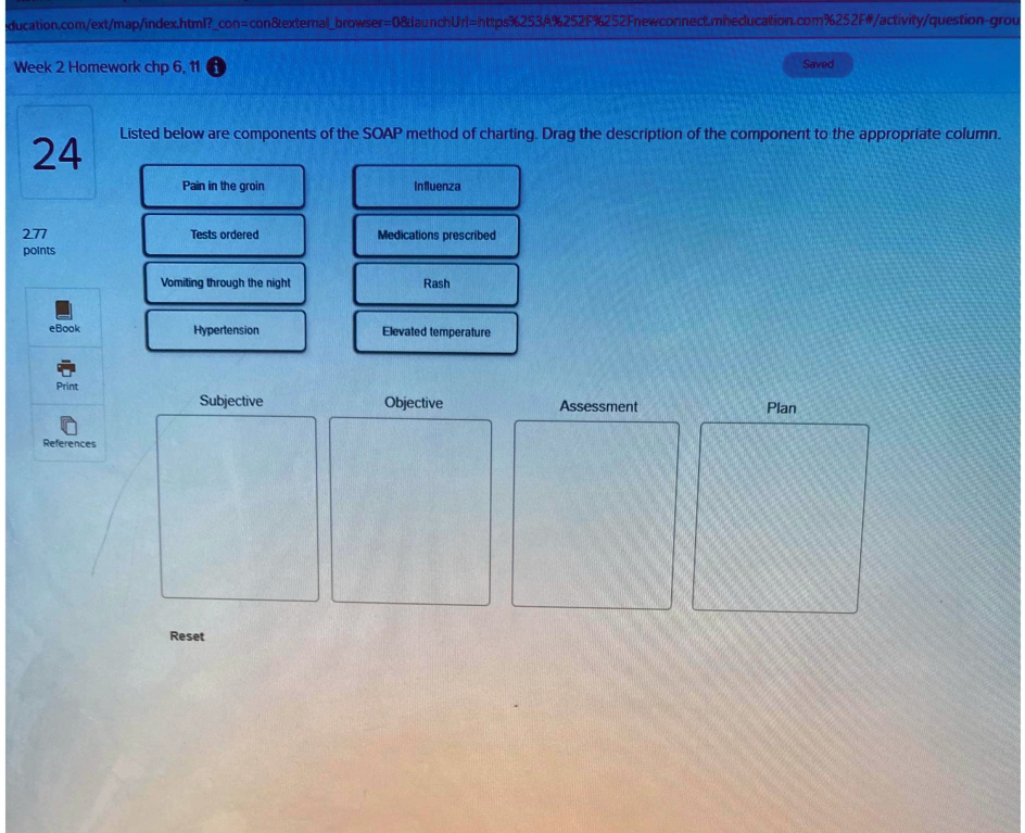 Week 2 Homework chp 6, 11 24 Saved Listed below are components of the ...