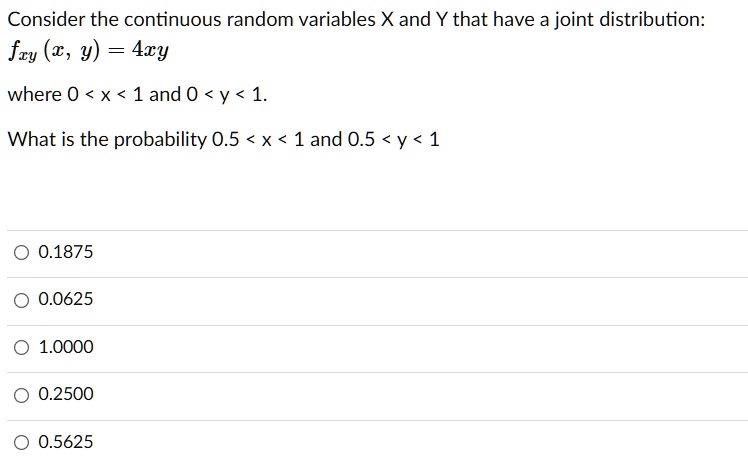 Solved Consider The Continuous Random Variables X And Y That Have A 7217