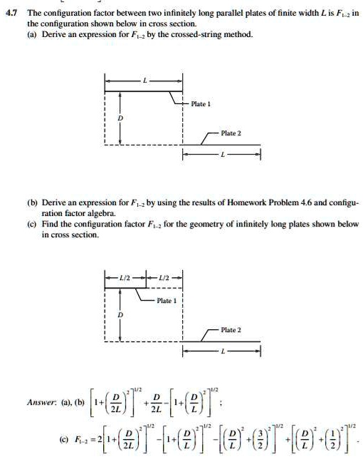 47the configuration factor between two infinitely long parallel plates ...