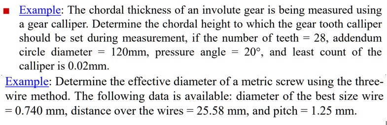 [GET ANSWER] ? Example: The chordal thickness of an involute gear is ...