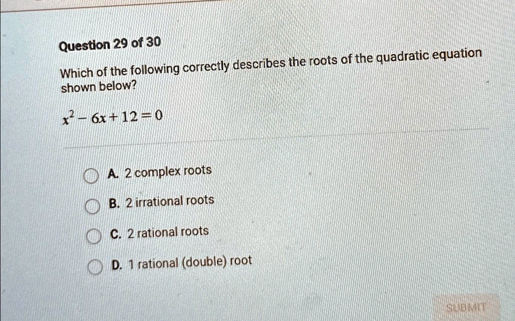 SOLVED: Question 29 of 30 Which of the following correctly describes ...