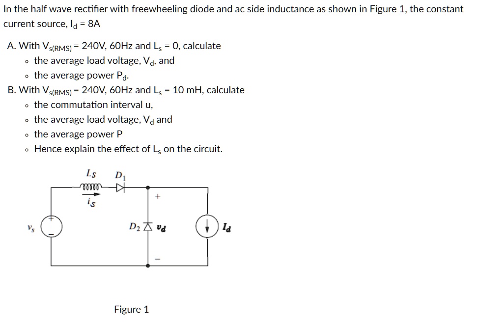 In the half wave rectifier with freewheeling diode and ac side ...