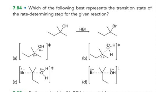 Solved 7 84 Which Of The Following Best Represents The Transition