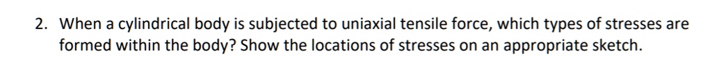 SOLVED: 2. When a cylindrical body is subjected to uniaxial tensile ...