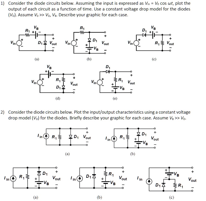 Solved Consider The Diode Circuits Below Assuming The Input Is