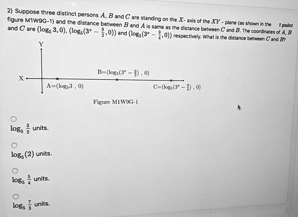 SOLVED: Suppose three distinct persons A, B and C are standing on the X-axis of the XY plane (as ...