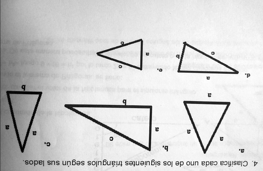SOLVED: Clasifica cada uno de los siguientes triángulos según sus lados ... SOLVED: Clasifica cada uno de los siguientes triángulos según sus lados ...