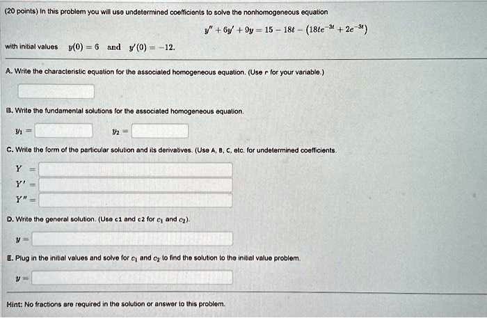 SOLVED: (20 points) In this problem, you will use undetermined ...