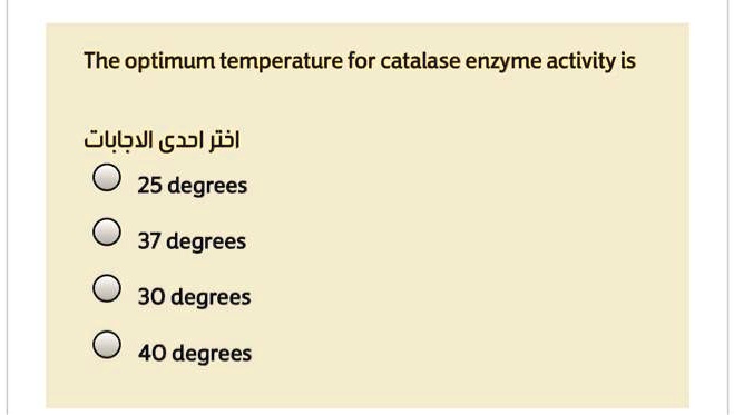 the optimum temperature for catalase enzyme activity is jubji gjl jbl ...