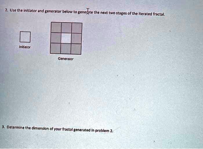 SOLVED: Use the Initiator and Generator below to generate the next two stages of the Iterated ...