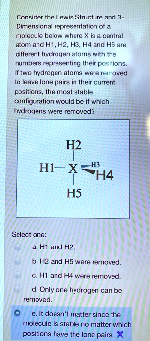consider the lewis structure and dimensional representation of molecule ...