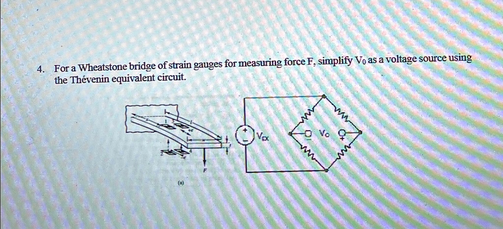 for a wheatstone bridge of strain gauges for measuring force f simplify ...