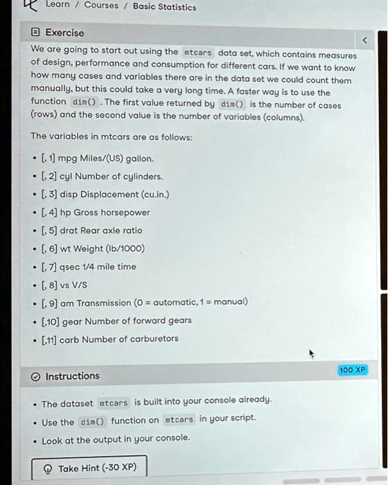 Learn / Courses / Basic Statistics Exercise We are going to start out ...