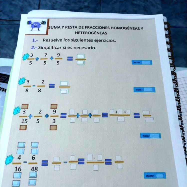 SOLVED: Simplificar matematicas ayuda SUMA Y RESTA DE FRACCIONES ...