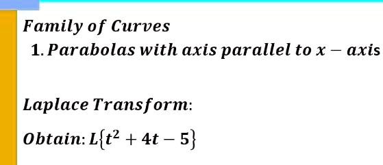 SOLVED: Family of Curves 1.Parabolas with axis parallel to x = axis ...