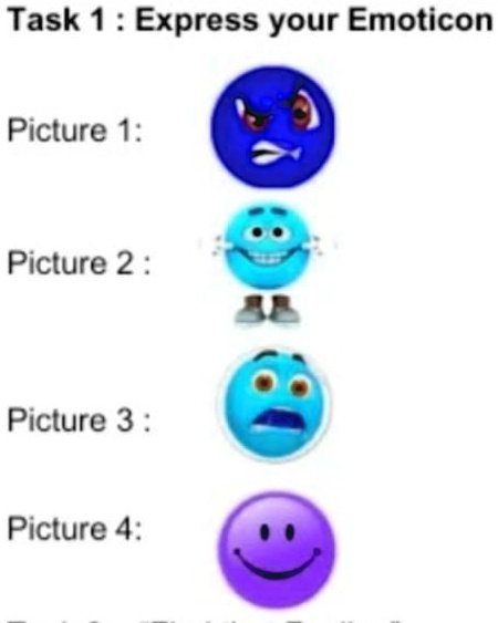 br whats new task 1 speak your emoticons how do the pictures below make ...