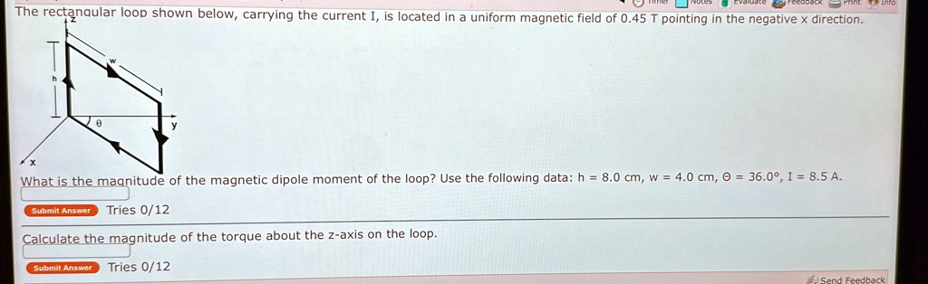 the rectangular loop shown below carrying the current i is located in a ...