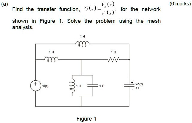 a 6 marks for the network shown in figure 1 solve the problem using mesh analysis 1 1 10 wmm vot ...