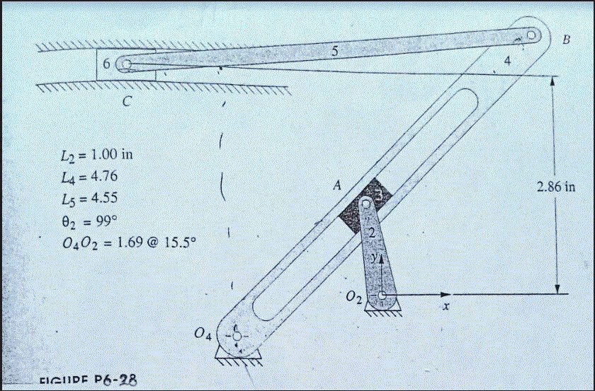 SOLVED: The figure shows a quick-return mechanism with the dimensions ...