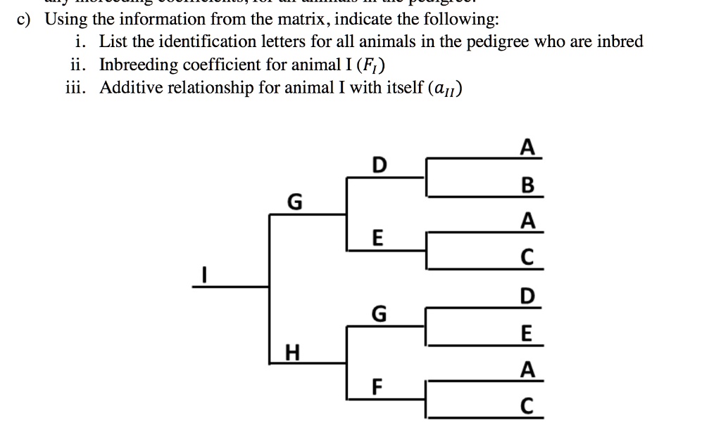 c) Using the information from the matrix, indicate the following: i ...