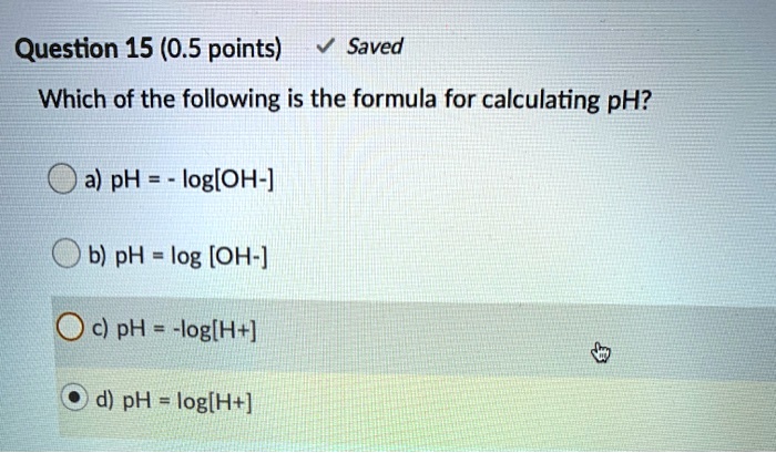 SOLVED: Question 15 (0.5 points) Saved Which of the following is the ...