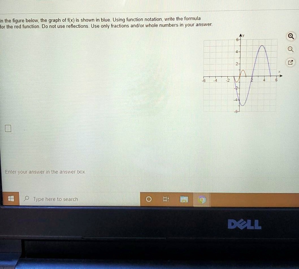 SOLVED: In the figure below, the graph of f(x) is shown in blue. Using ...