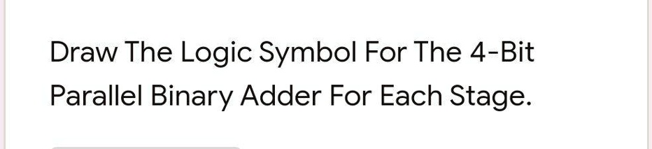 Solved Draw The Logic Symbol For The 4 Bit Parallel Binary Adder For 1043