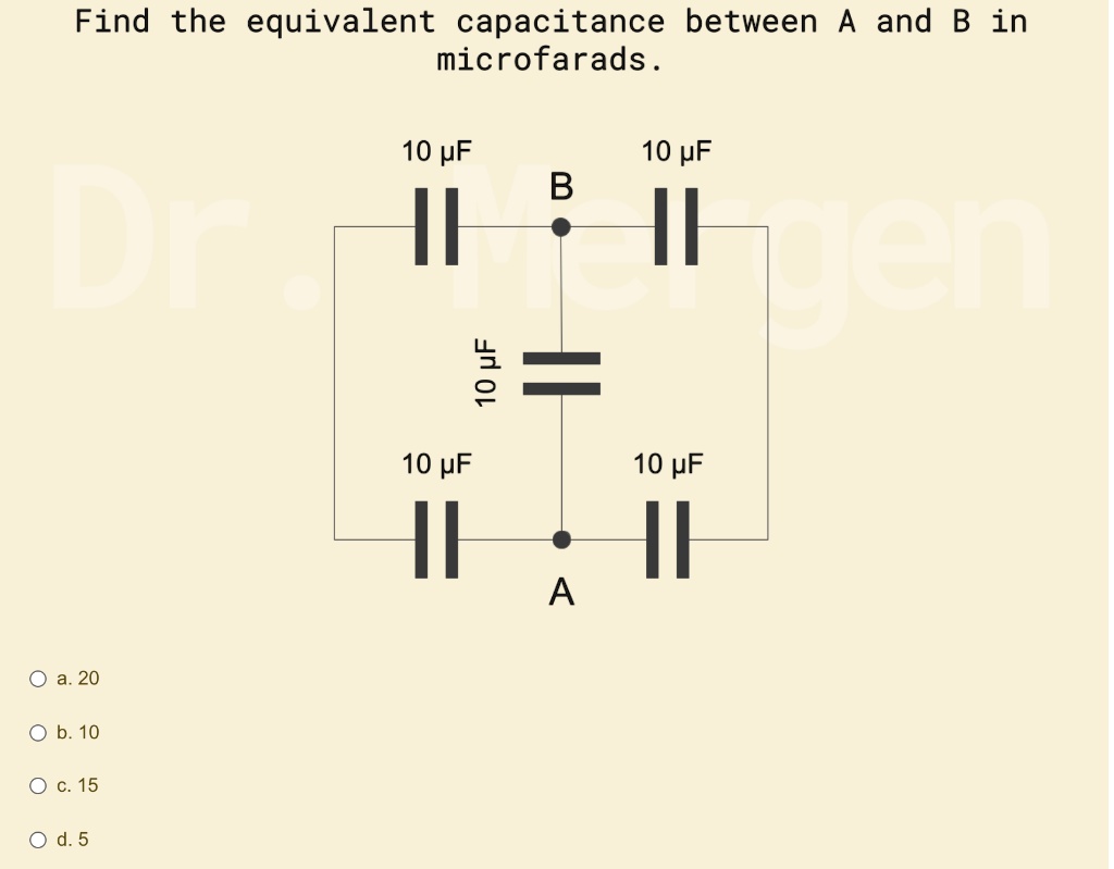 [GET ANSWER] find the equivalent capacitance between a and b in ...