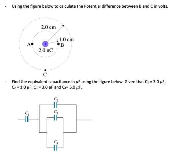 SOLVED: Using the figure below to calculate the Potential difference between B and C in volts 2. ...