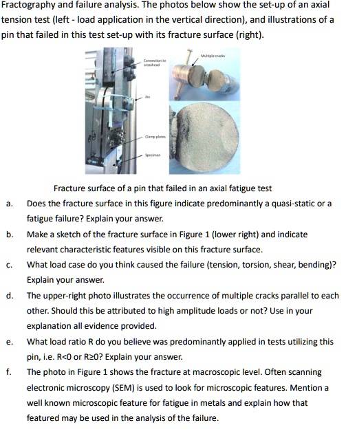 fractography and failure analysisthe photos below show the set up of an ...