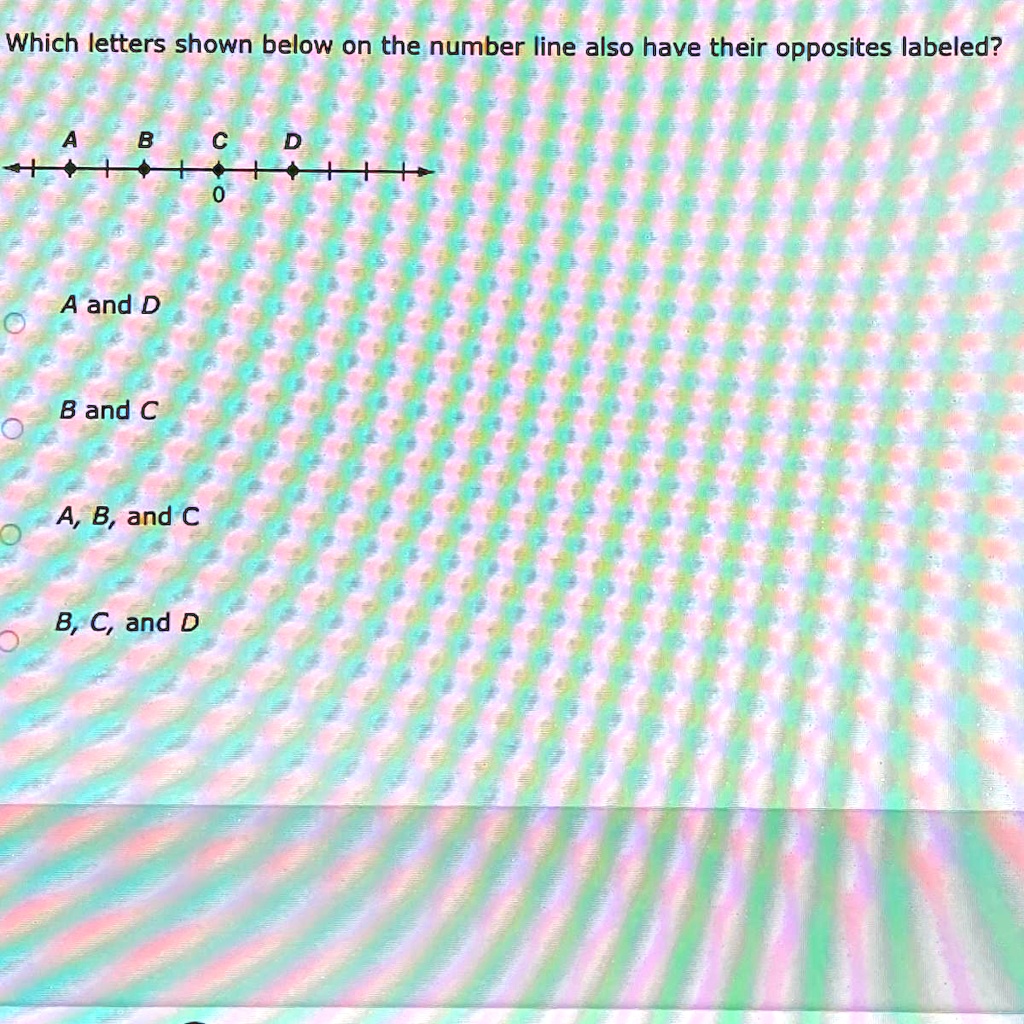 'Which letters Shown below on the number line also have their opposites ...