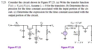 SOLVED: Determine the transfer function 7.23 Consider the circuit shown in Figure P7.23. (a ...
