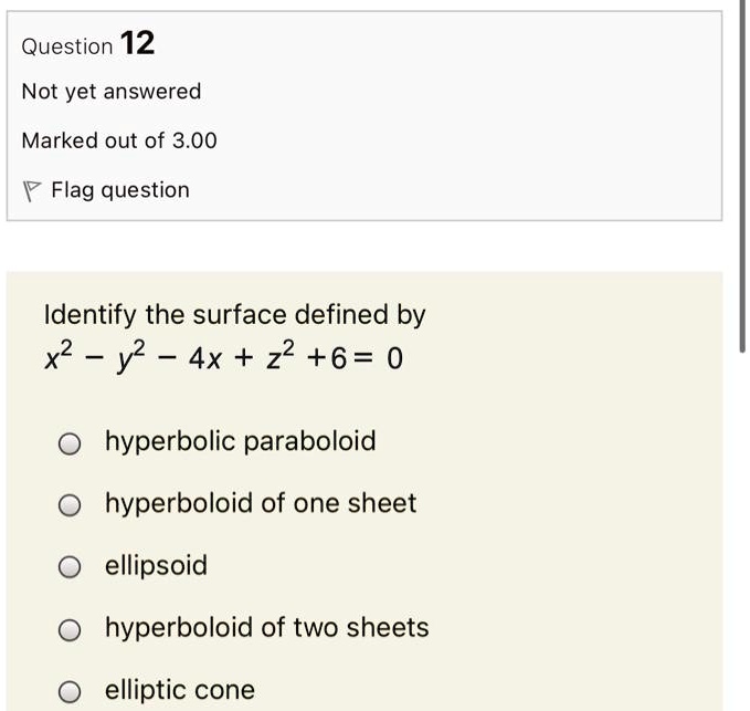 SOLVED: Question 12 Not yet answered Marked out of 3.00 Flag question ...