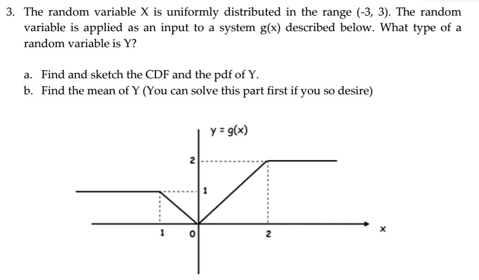 SOLVED: 3 The random variable X is uniformly distributed in the range ...