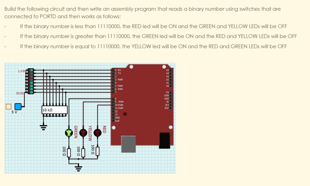 SOLVED: Build the following circuit and then write an assembly program ... SOLVED: Build the following circuit and then write an assembly program ...