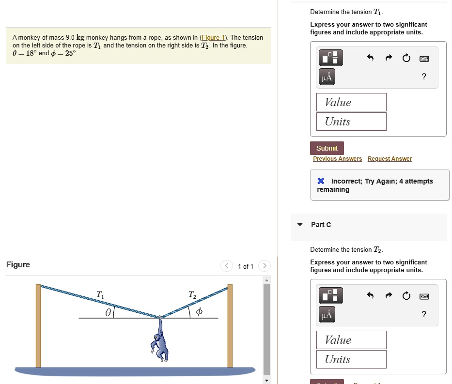 SOLVED: Determine the tension T. Express your answer to two significant ...